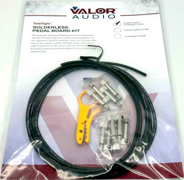 Valor Audio - Twist Tight - Solderless Kit - 10' Black Cable - 6 Right ...
